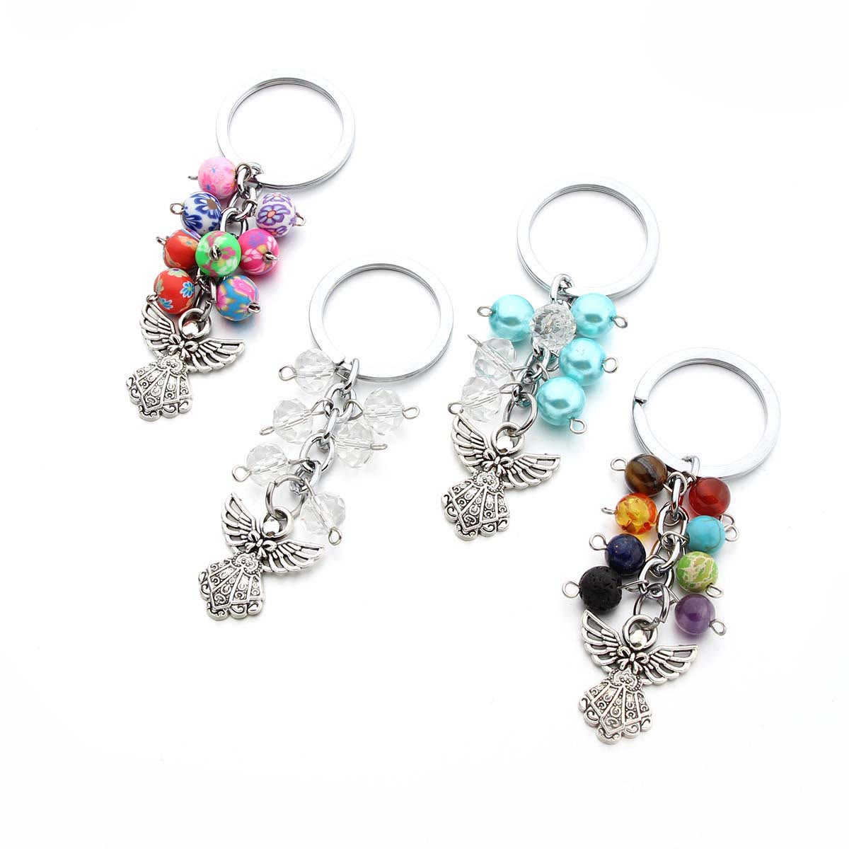 4pcs/Set Multi-material Angel Pendant Keychain – Christian Art Workshop
