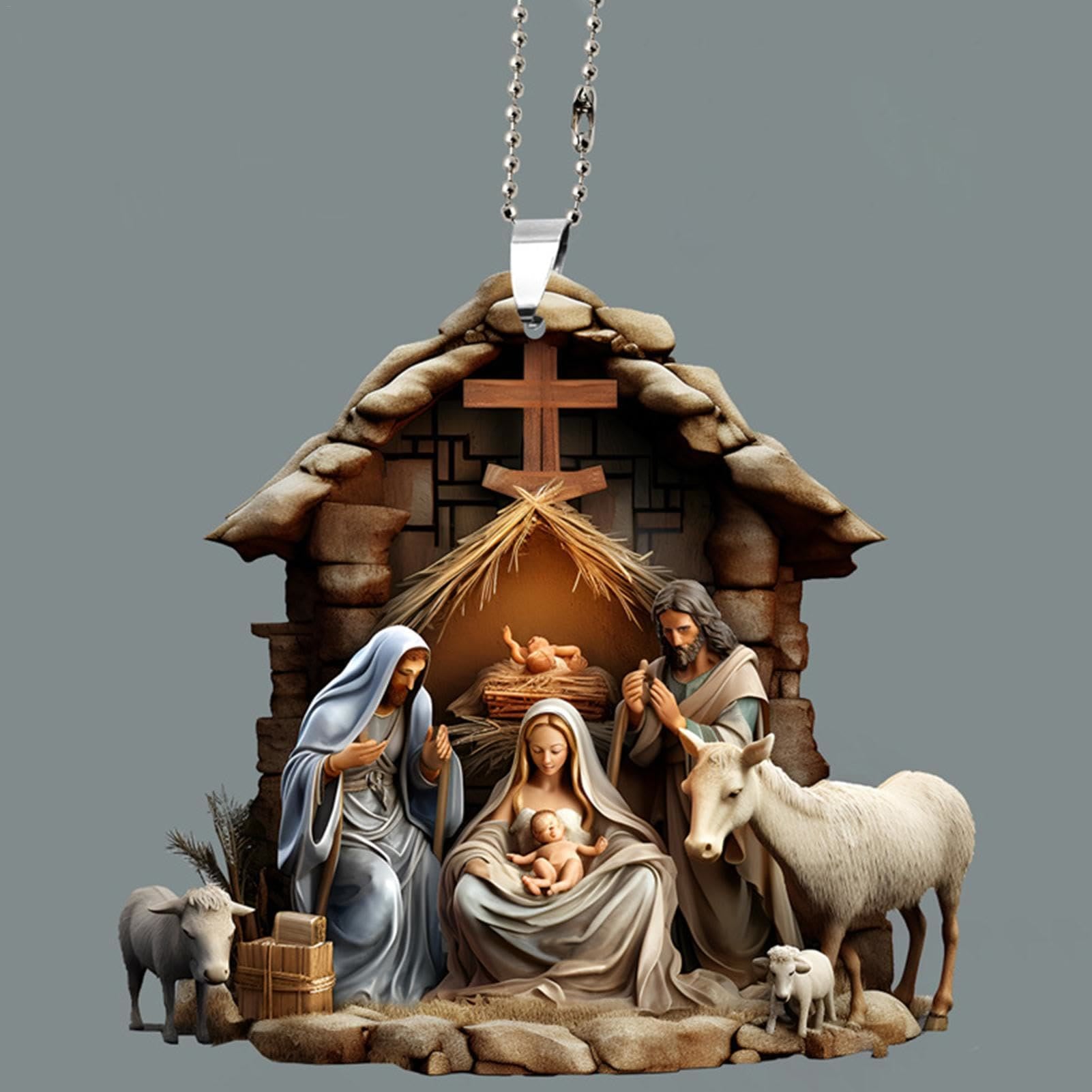 Christianartworkshop Classic Colored Style Nativity Scene Blessed Chri ...
