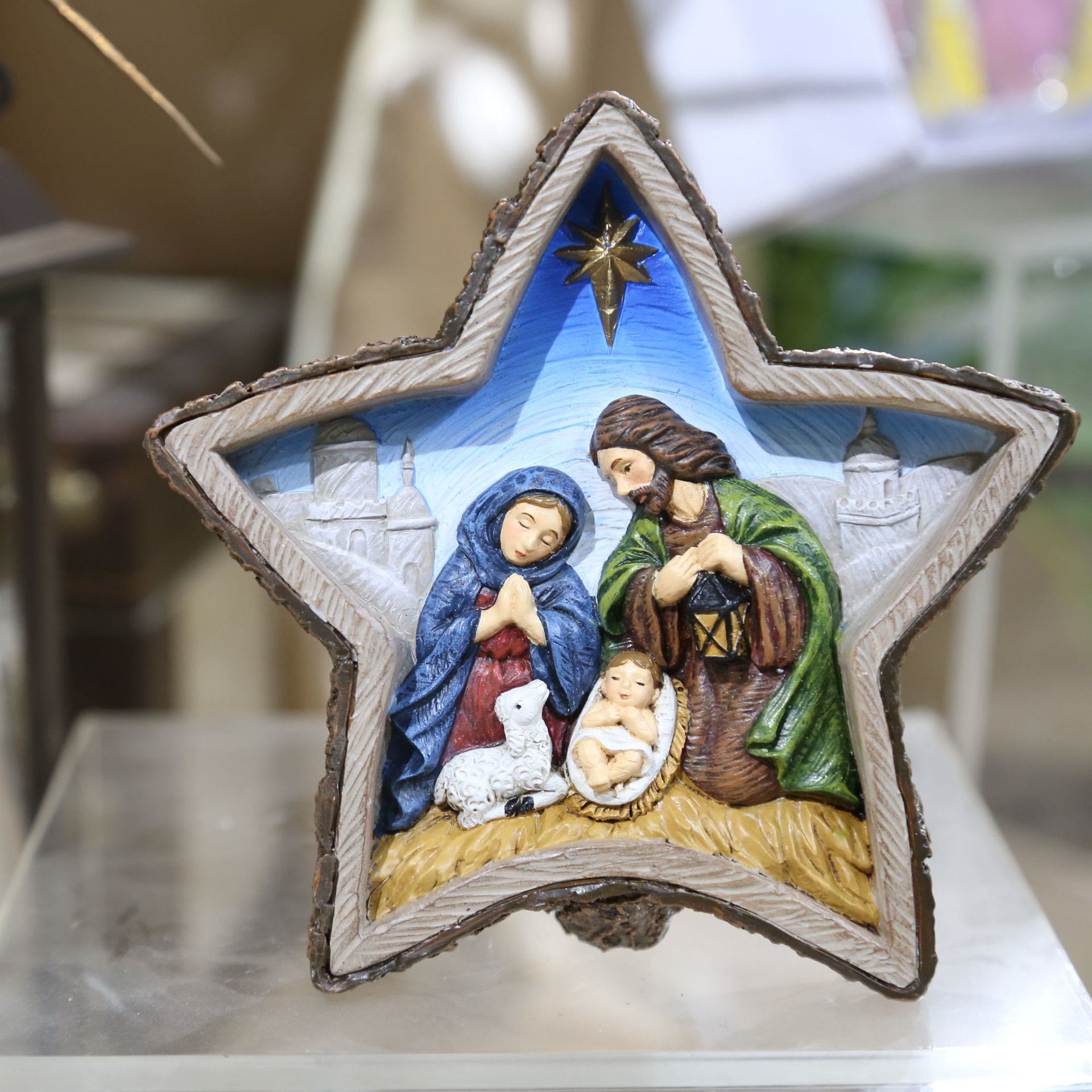 Christianartworkshop Classic Style Crafted Star-Shaped Nativity Scene ...