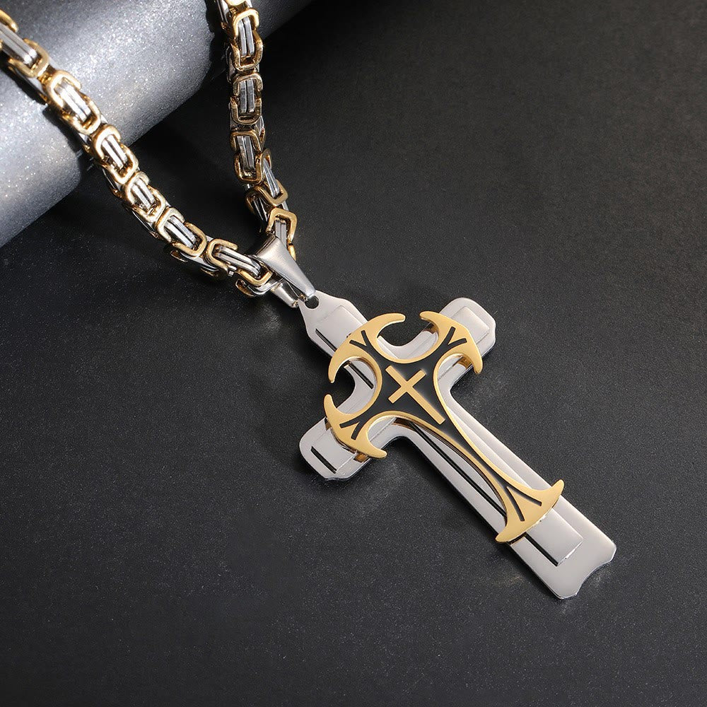 Christianartworkshop 3 Color Faith and Courage Cross Necklace: Embrace ...
