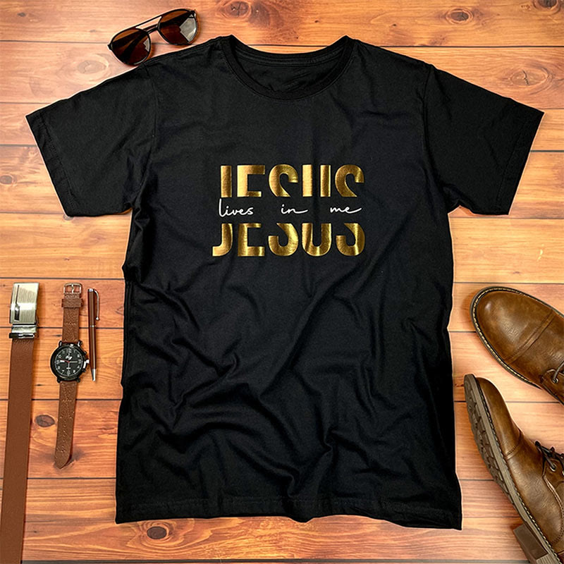 Christianartworkshop Glamorous Faith Jesus Lives in Me Gold Text Chris ...