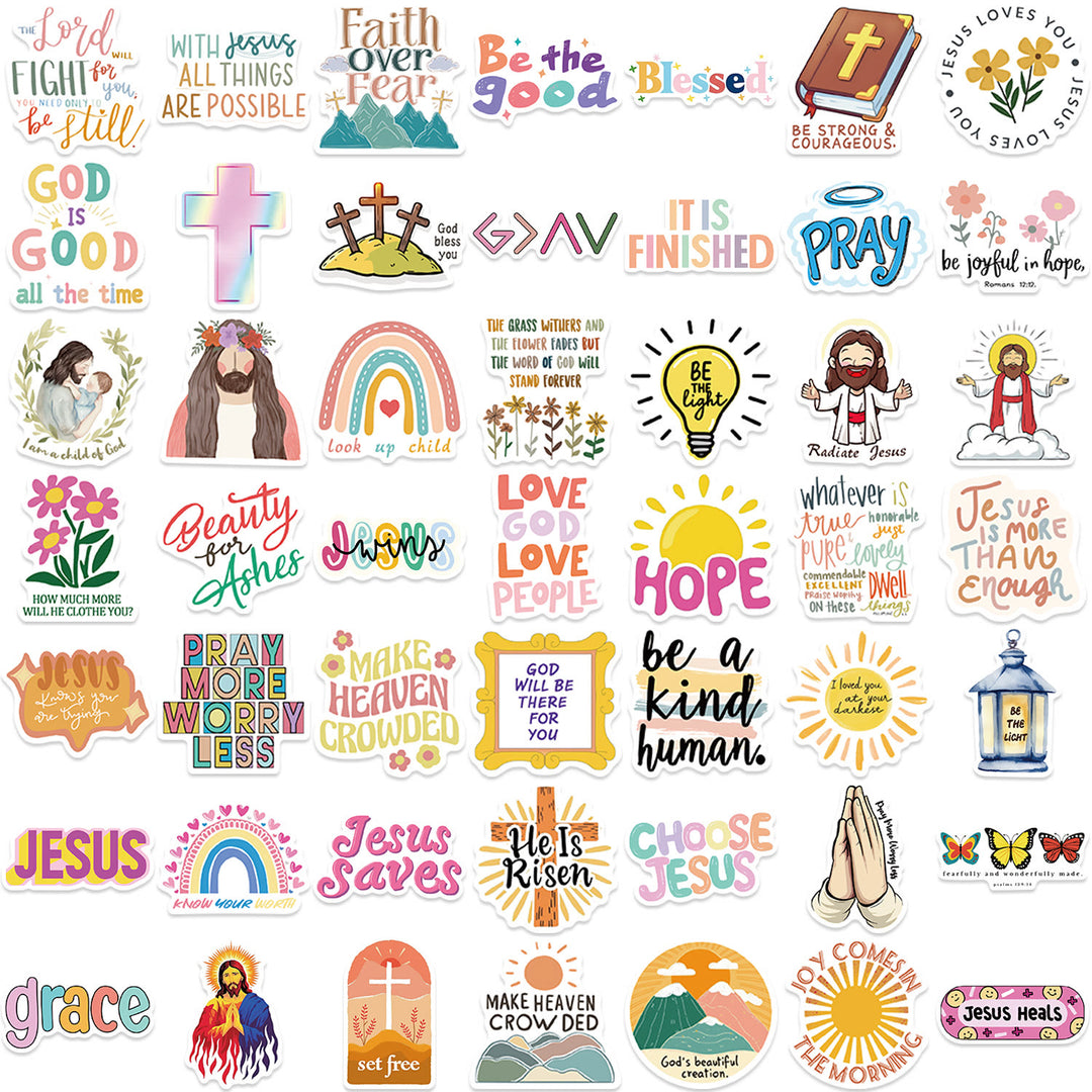 Christianartworkshop Colorful Jesus Scripture Stickers Set: Perfect fo ...