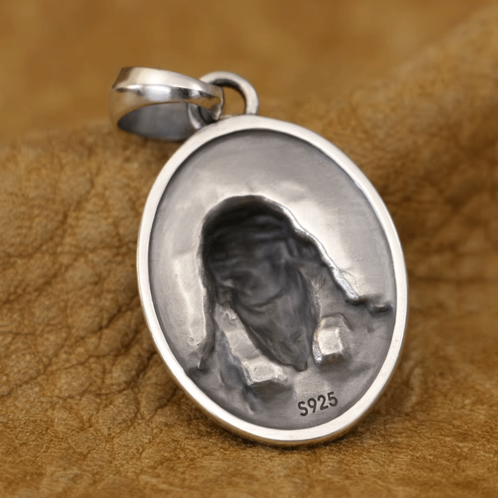 925 Silver Crown of Thorns Jesus Medal Necklace - Christian Artwork ...