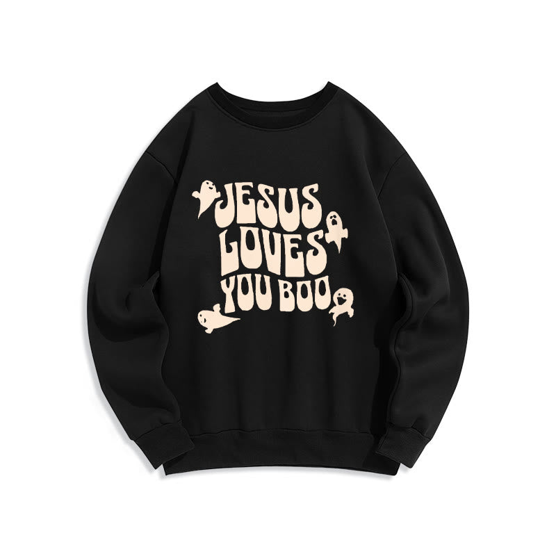 Christianartworkshop Jesus Loves You Boo Fleece Lined Polyester Sweats ...