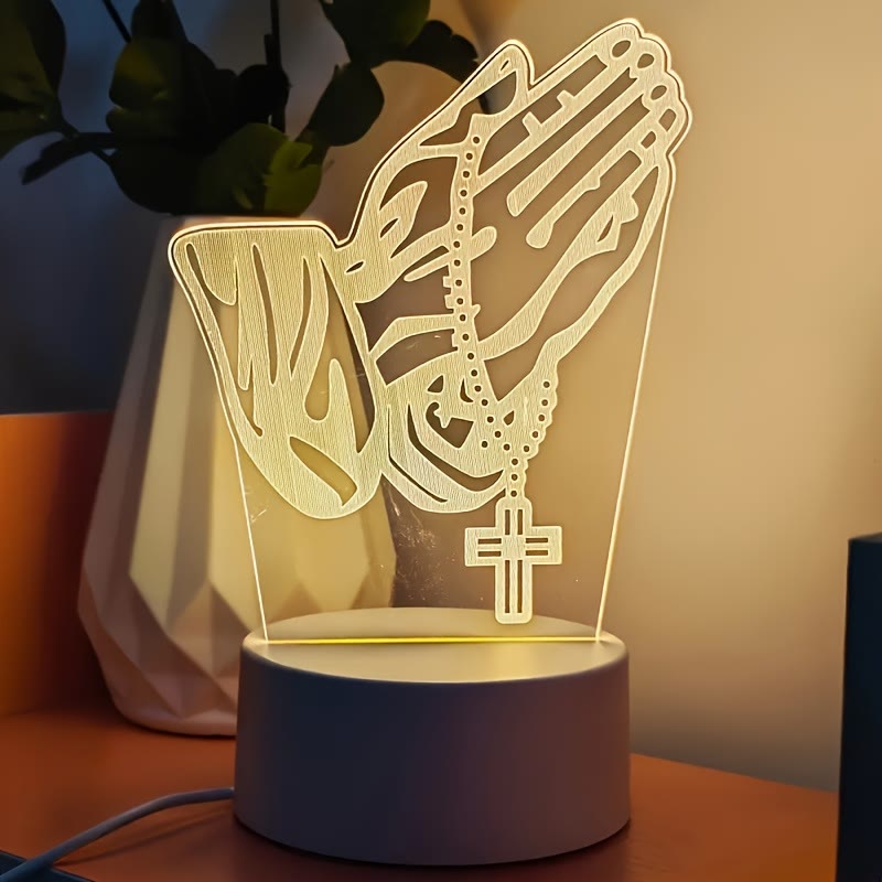Christianartworkshop Spiritual Glow Praying Hands Night Light – Modern ...