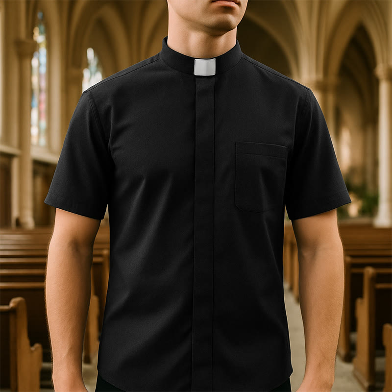 Christianartworkshop Modern Unisex Clergy Shirt with White Tab Collar ...