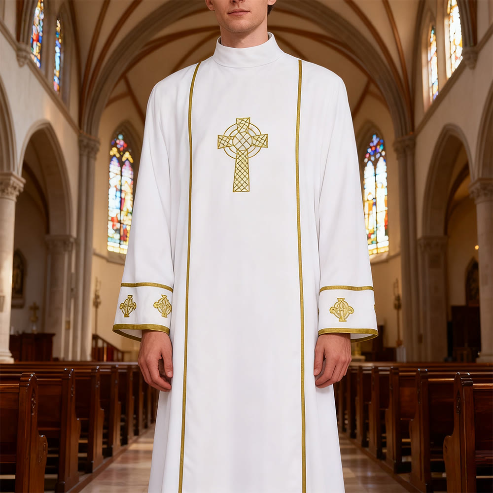 Christianartworkshop Multi-Style White Cassock Clergy Robe: Ideal for ...