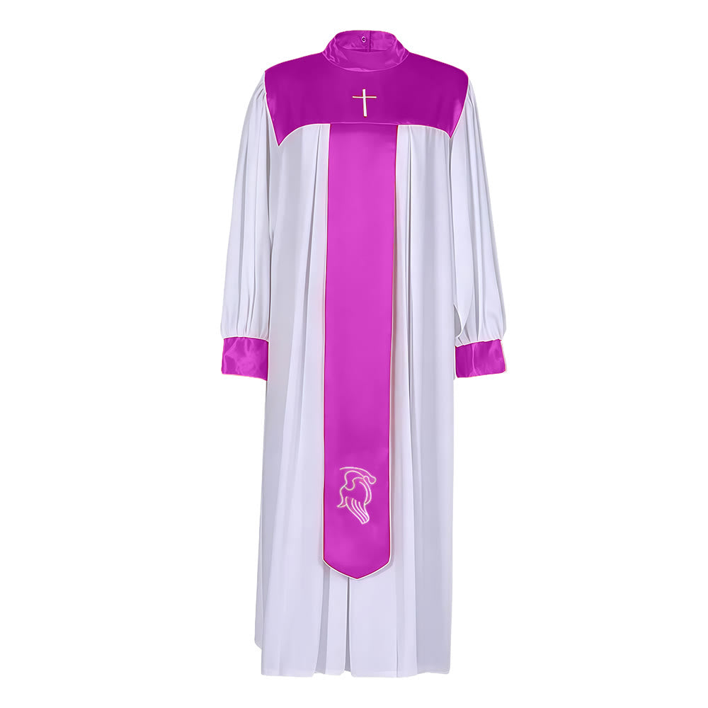 Elegant Multi-Color Satin Clergy Robes with Holy Symbols - Christian ...
