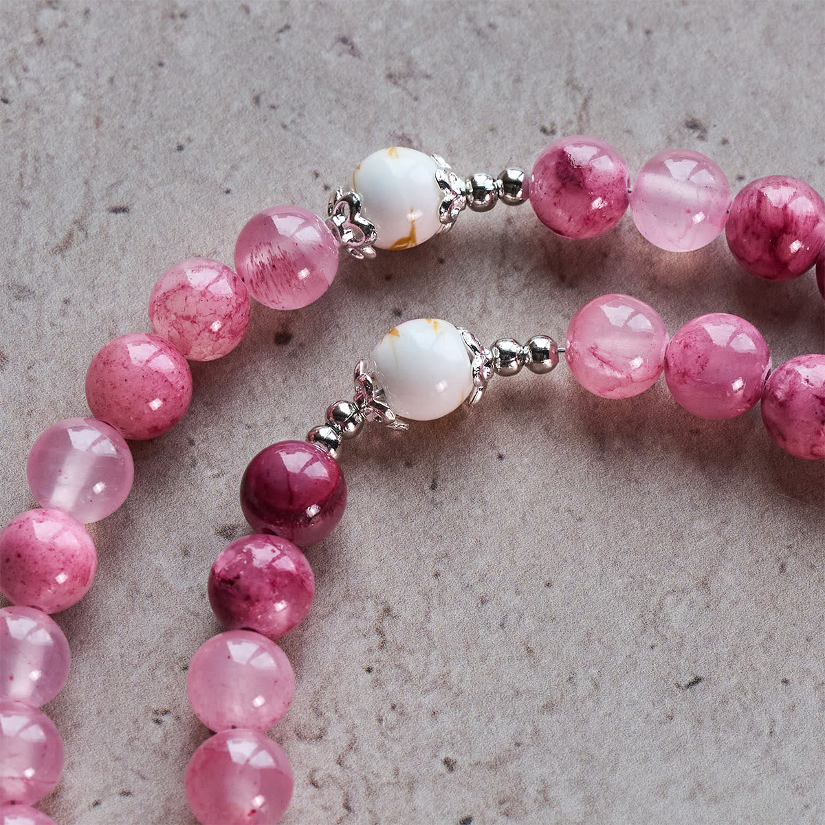 Pink Jade Marian Rosary – Five-Decade Handmade Rosary with Crucifix ...