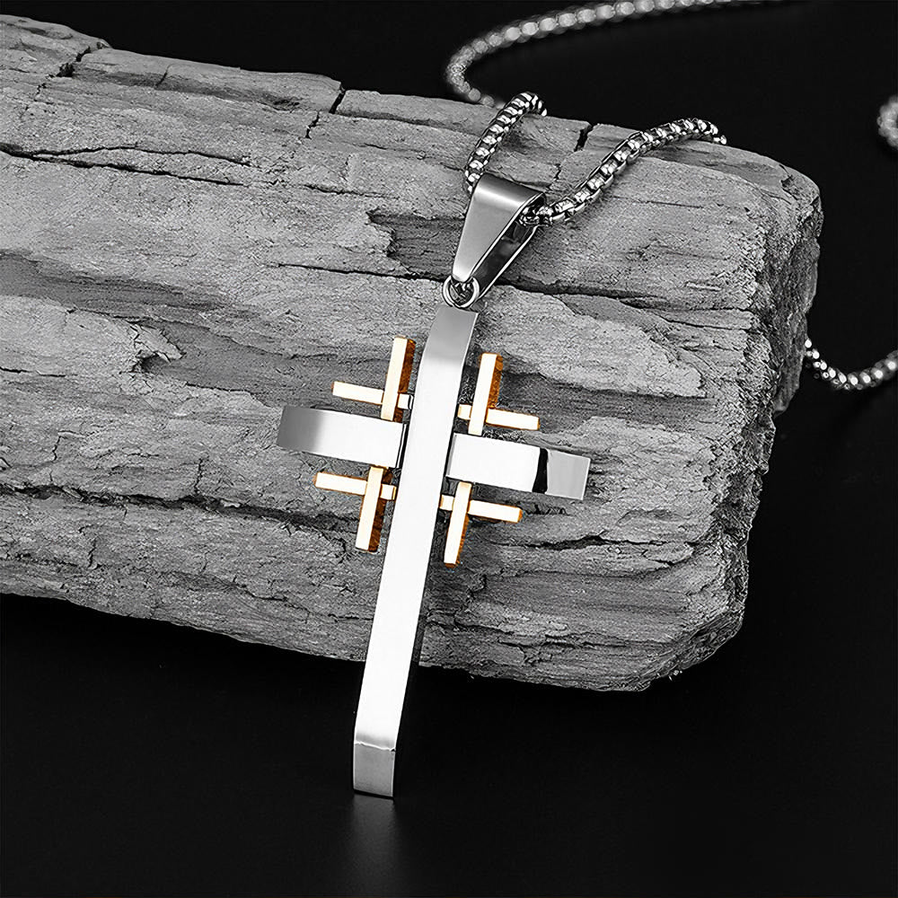 Christianartworkshop Geometric Cross Pendant Necklace - Modern Faith ...