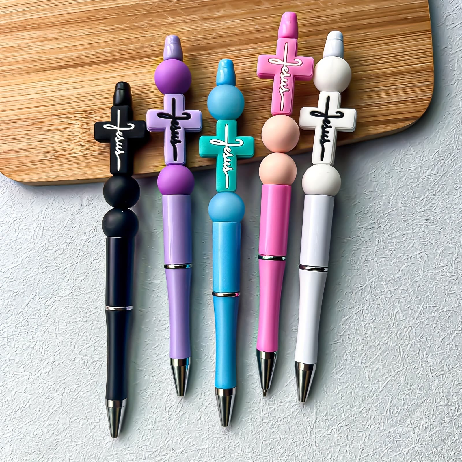 Jesus Cross Pen — Faith-Inspired Beaded Writing Pen, Christian Gift ...