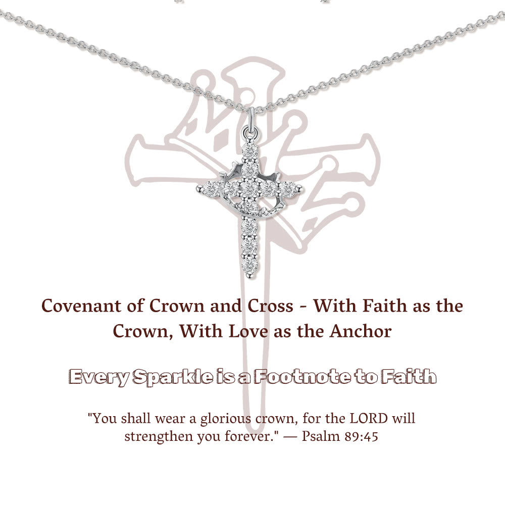 Covenant of Crown and Cross Necklace — Modern Crowned Two‑Tone Cross ...