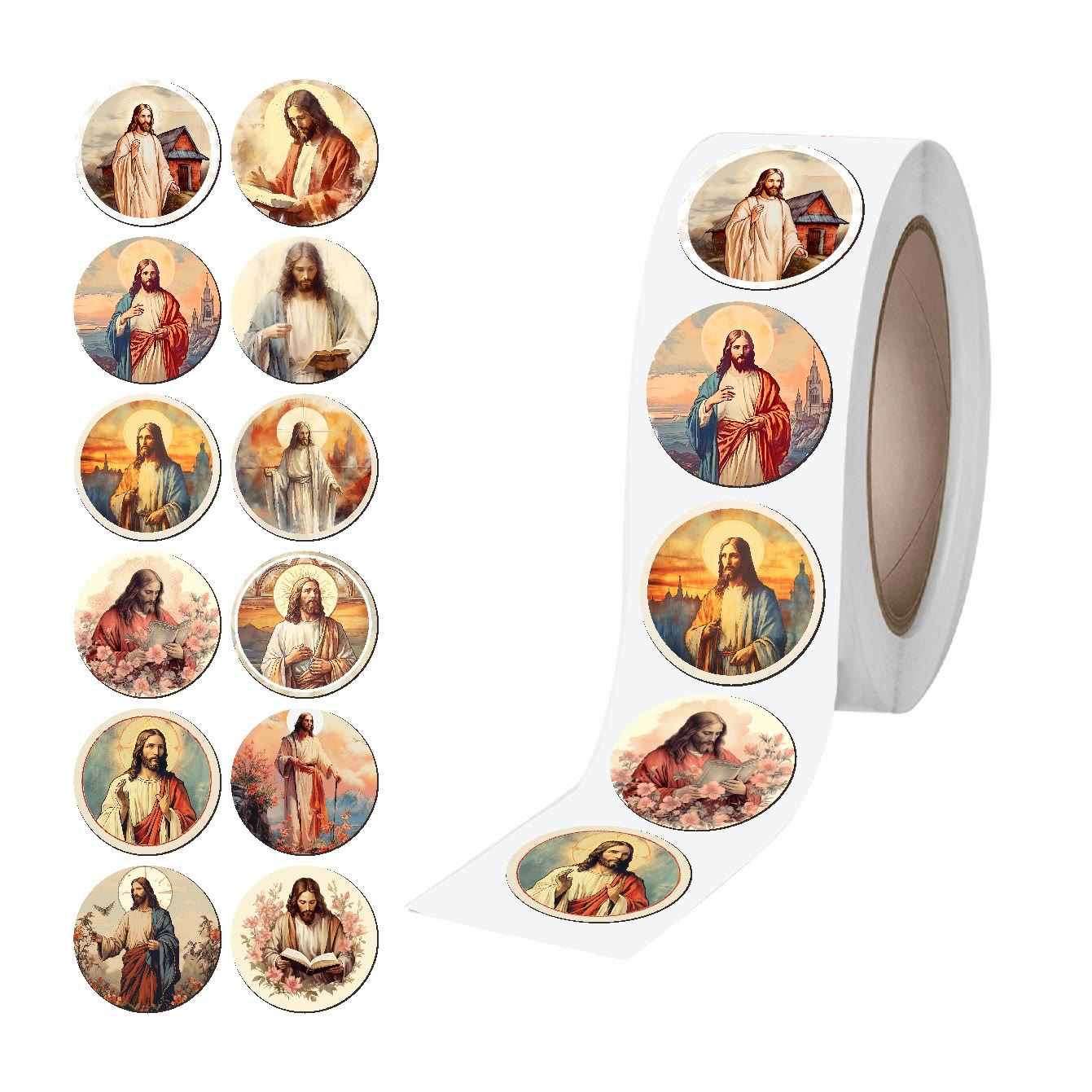 Faith-Filled Christian Icon Stickers — Soothing PVC Devotional Decals ...