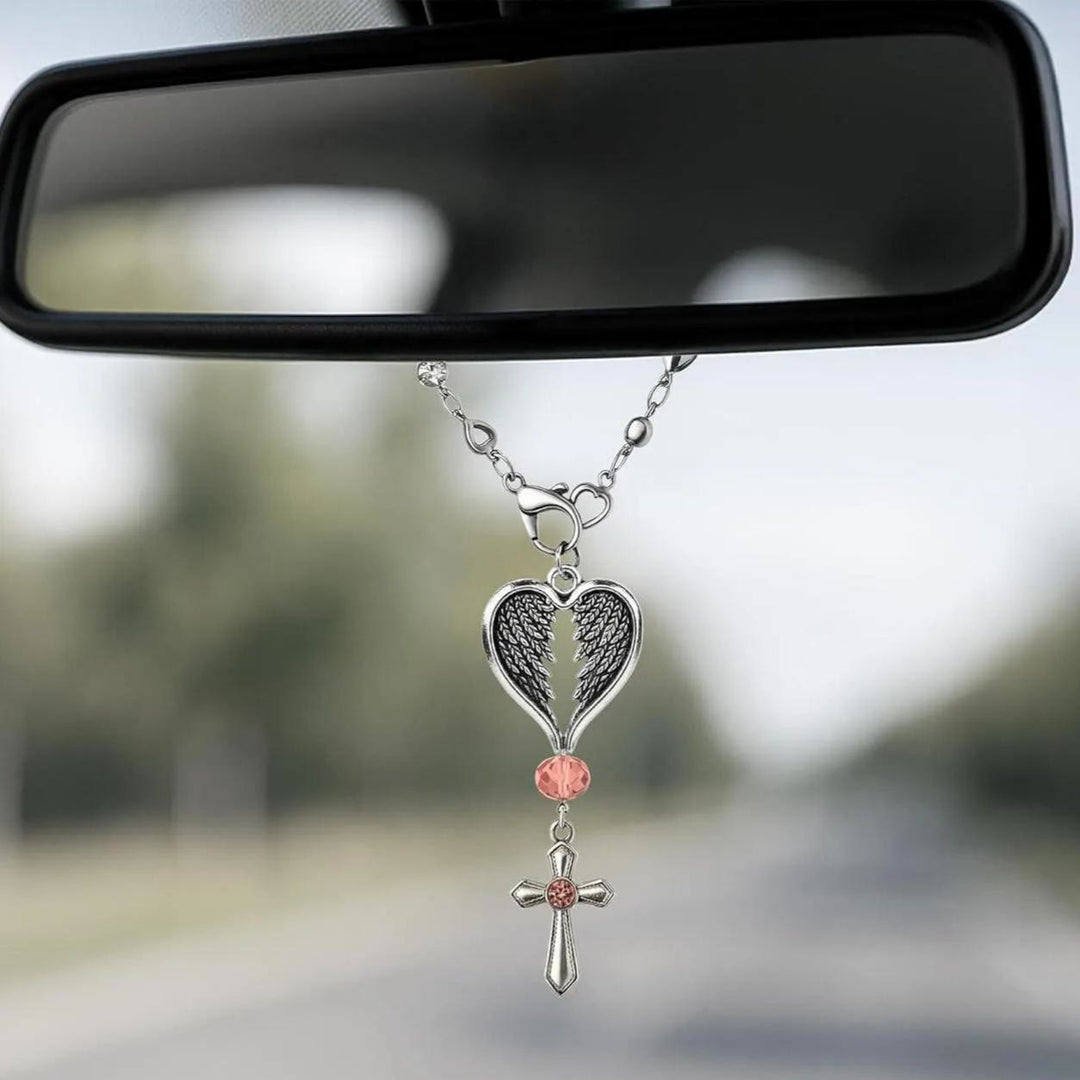 FREE Today: Guardian Angel-Wing Heart Keychain for Car: Quiet Reminder ...
