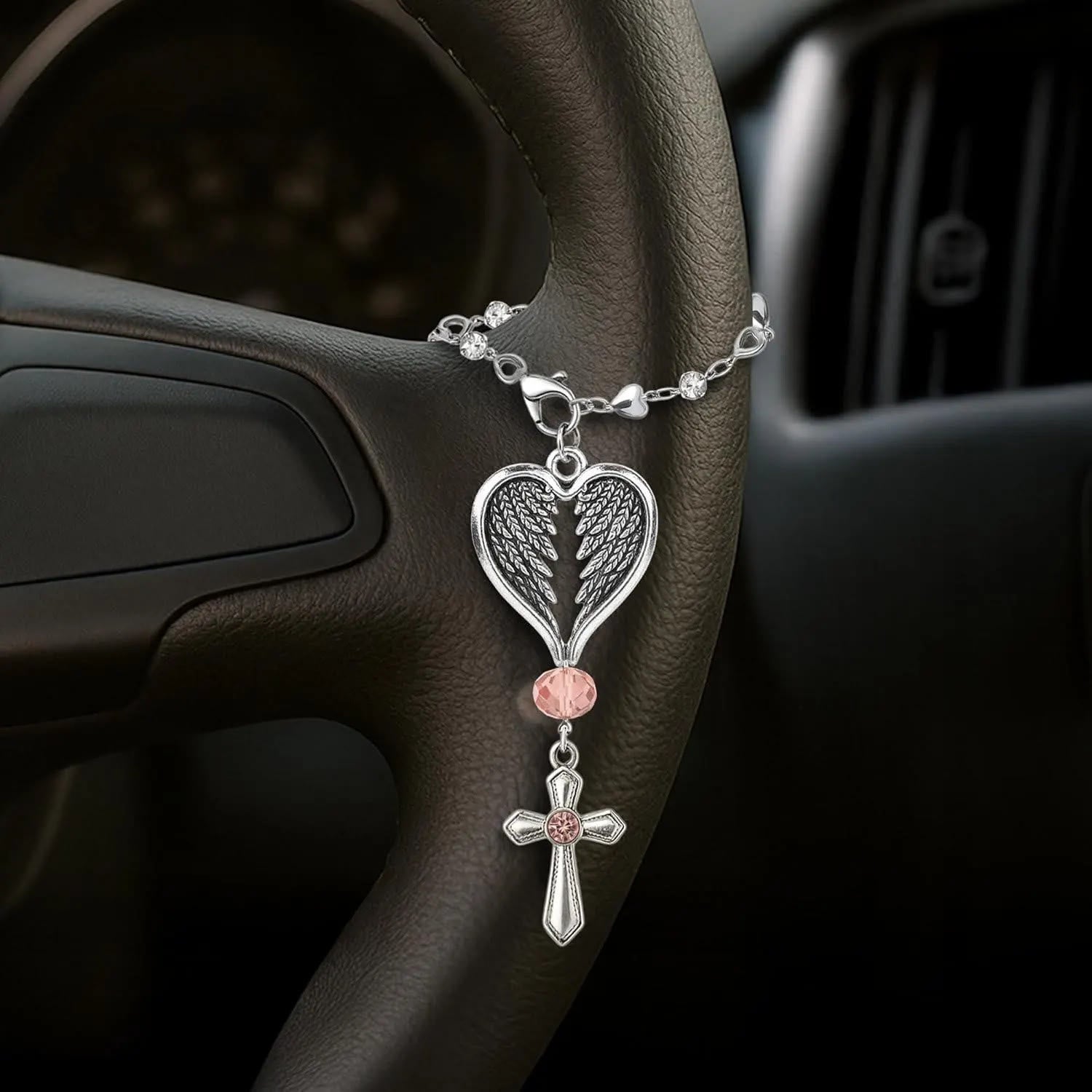 FREE Today: Guardian Angel-Wing Heart Keychain for Car: Quiet Reminder ...
