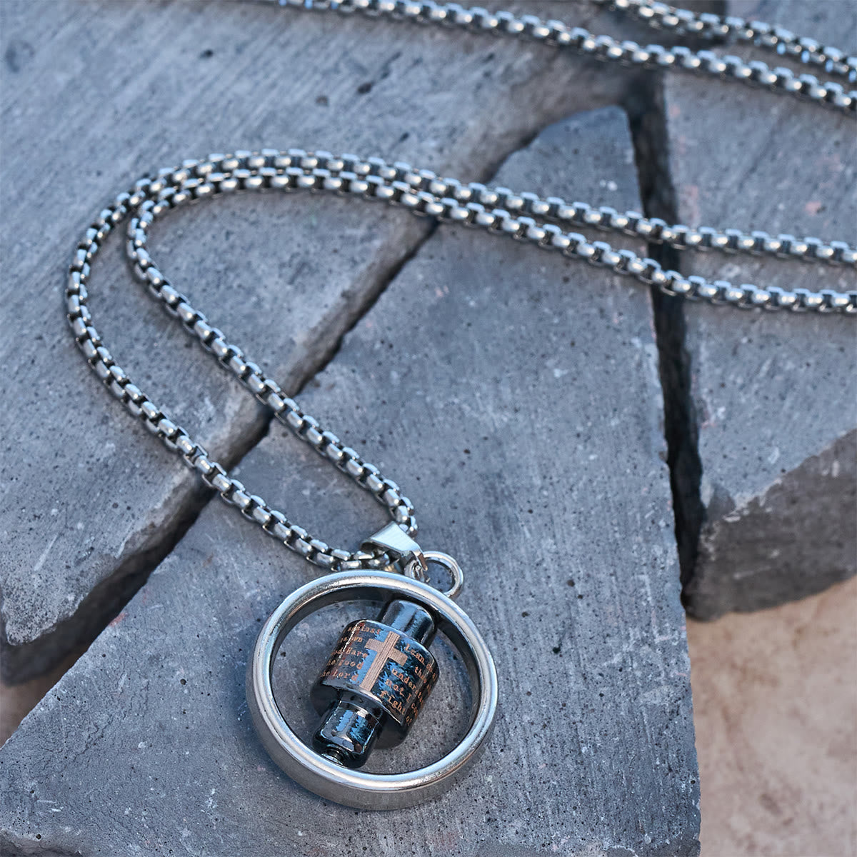 Christianartworkshop Rotating Cross Scripture Necklace - Durable Faith ...