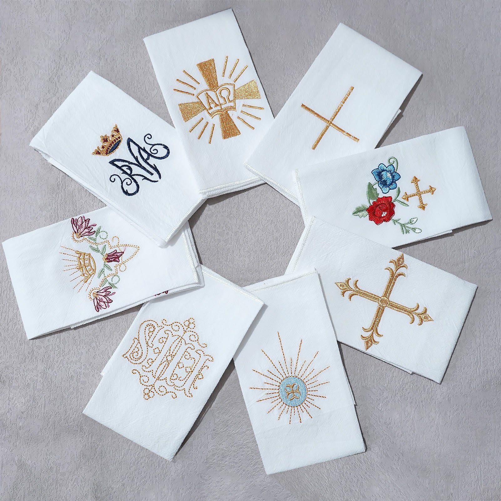 Sacred Embroidered Handkerchiefs — Christian Cotton-Linen Prayer ...