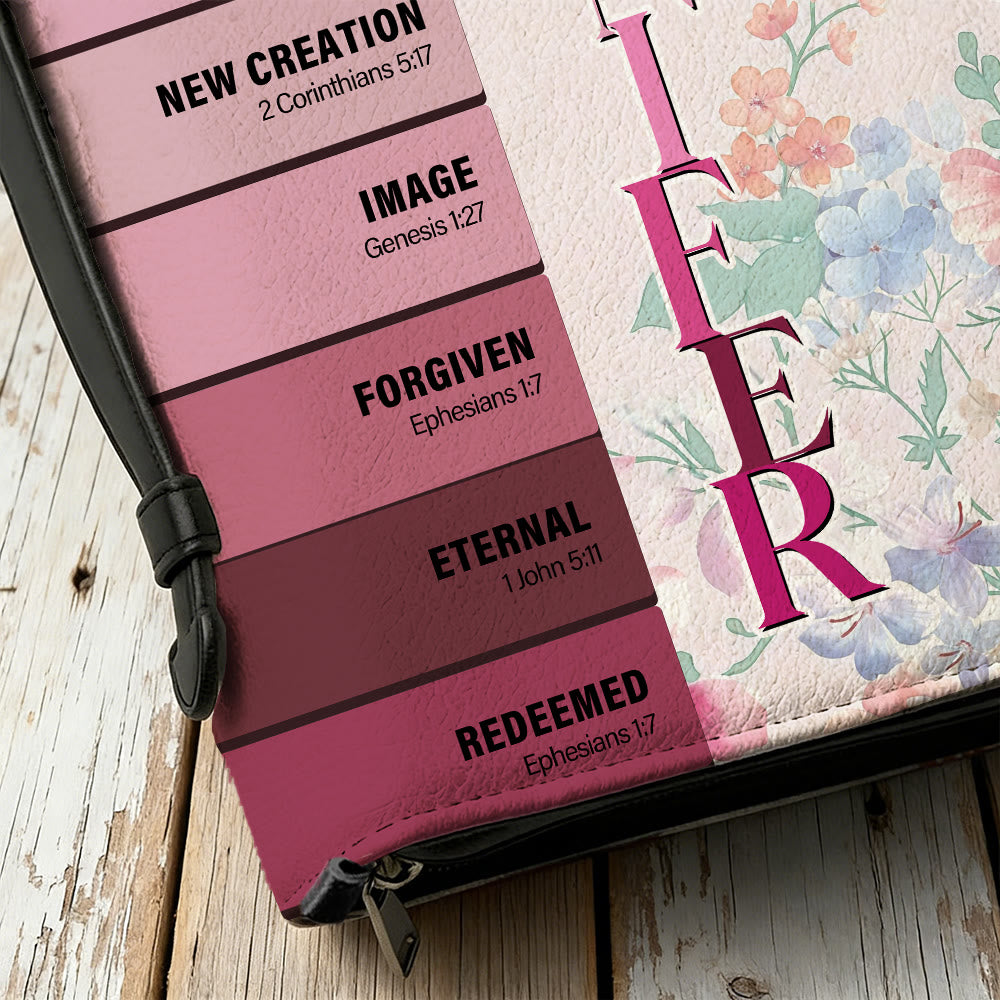 Personalized Floral Verse Bible Cover – Handcrafted UV Leather Bible ...