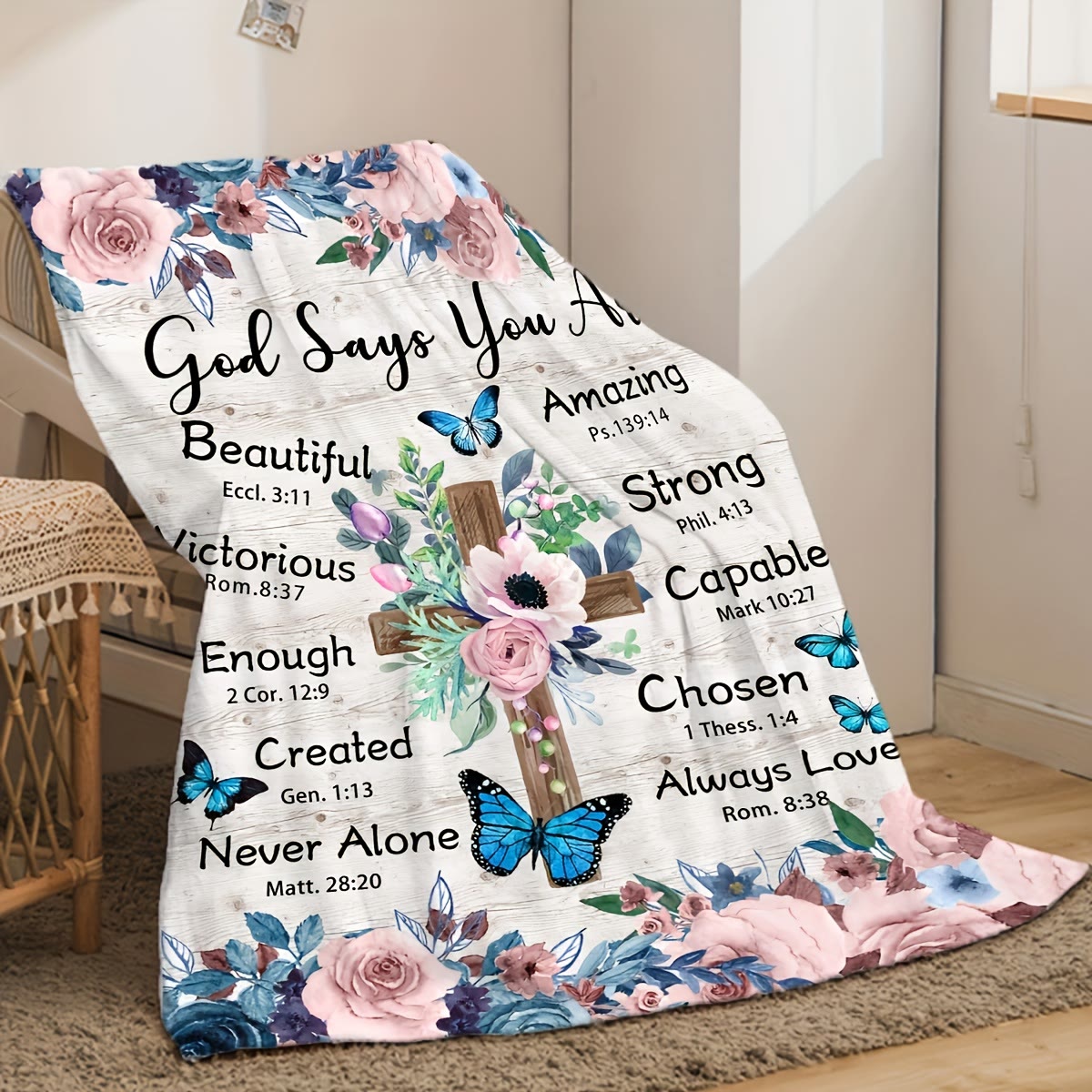 God Says You Are Faith Blanket | Christianartworkshop Scripture Throw ...