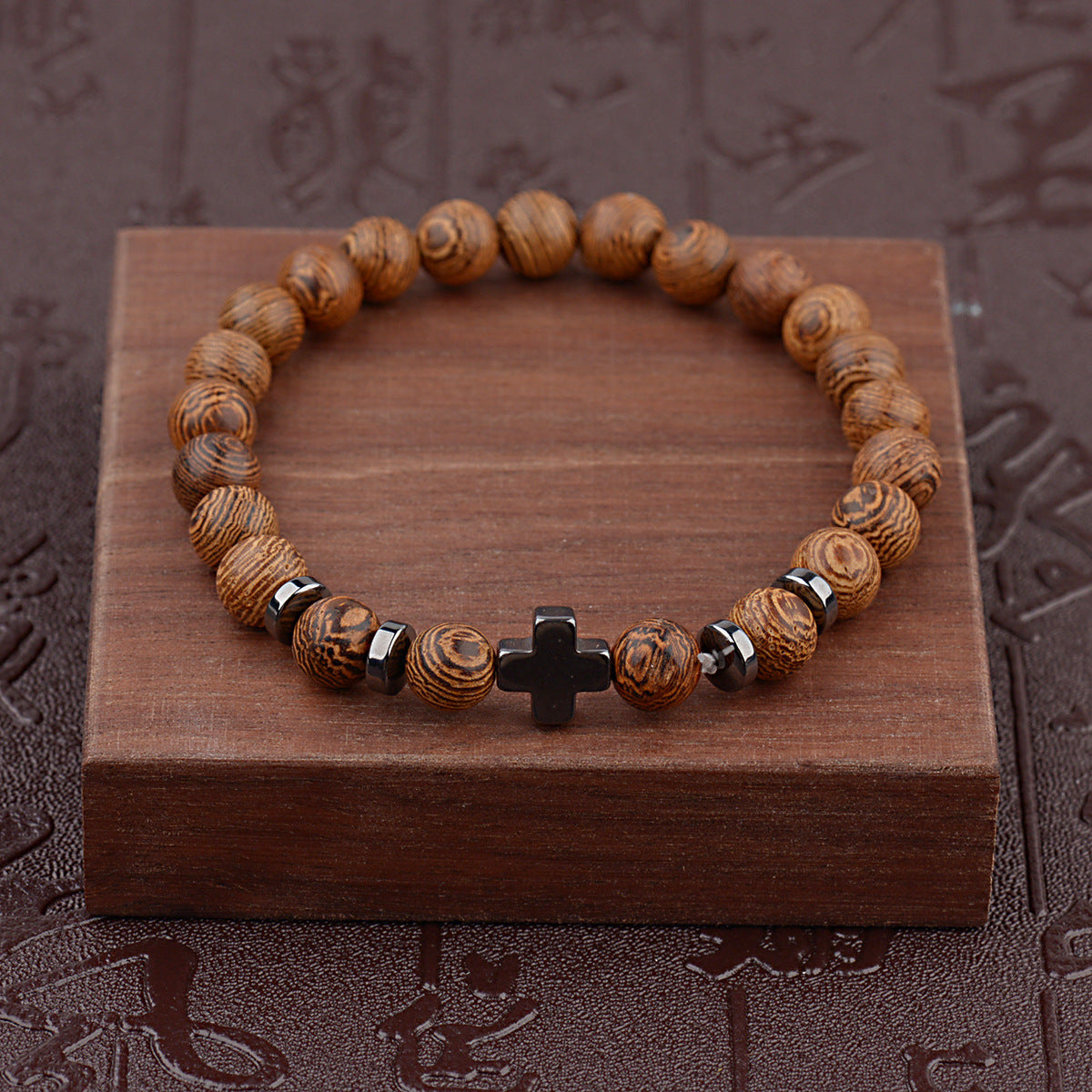 Christianartworkshop Cross Wooden Bead Bracelet Christian Art Workshop